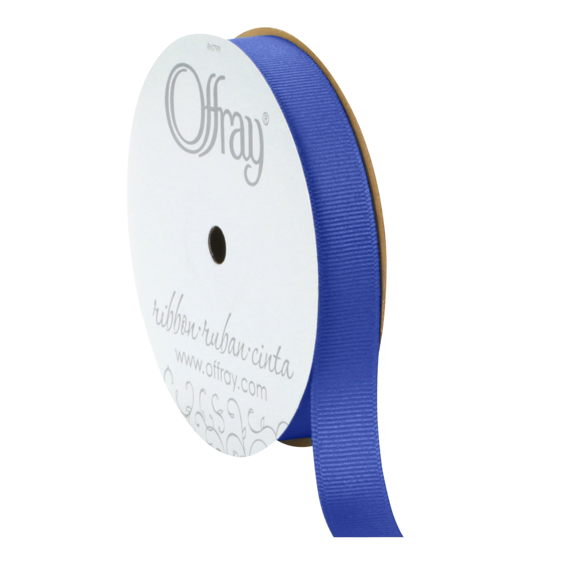 Offray Ribbon, Century Blue 5/8 inch Grosgrain Polyester Ribbon, 18 ...
