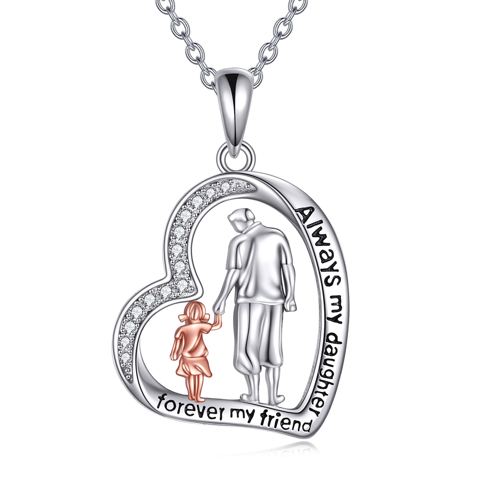 WINNICACA Fathers Daughter Necklace 925 Sterling Silver Father Daughter ...