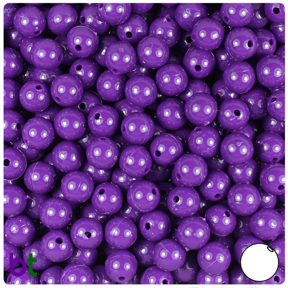 BeadTin Plum Neon Bright 8mm Round Craft Beads (300pcs) - Walmart.com