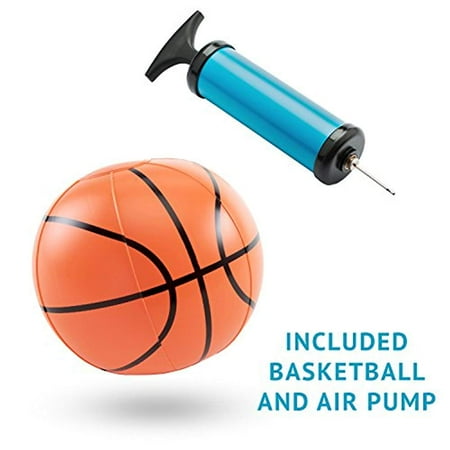 Ivation Inflatable Floating Basketball Hoop & Blow Up Ball for Swimming ...