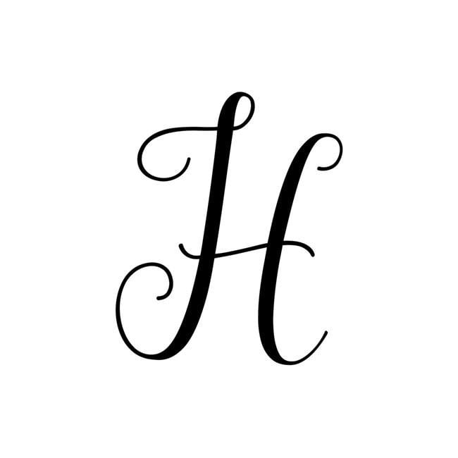 Precision Metal Art INITIAL-H-24BLK 24 in. Initial Monogram Letter H ...