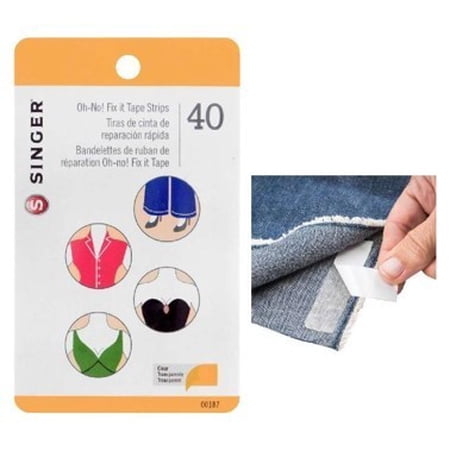 Singer Oh No! Fix It Pre-Cut Tape Strips, 40ct - Double Sided Peel 'N ...