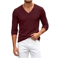 BangWanChi Big and Tall Men Tops Fashion Casual Solid Long Sleeve V ...