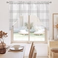 Brown Line Plaid Swag Curtain Valance for Windows, Vintage Boho ...