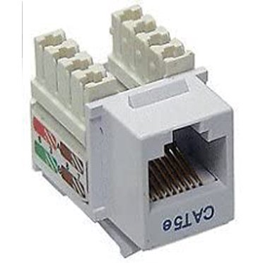 CableWholesale 331-120WH Keystone Insert White Phone Jack Tooless RJ11 ...