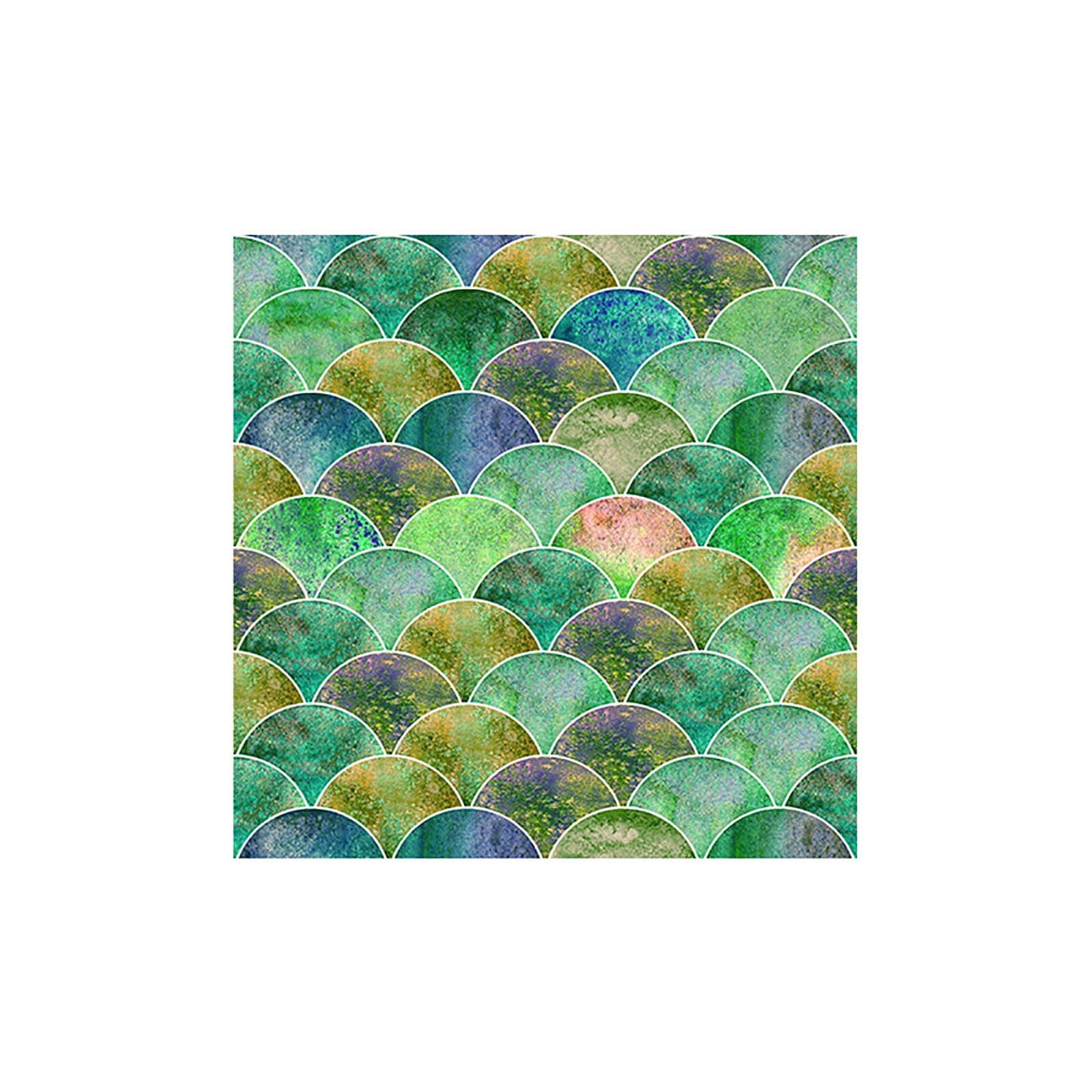 Herrnalise Tile Wall Decals Blue Hyun-chae Fish Scale Stickers DIY ...