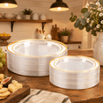 200r Plastic Plates - Disposable Party Plate Include 100 Dinner And 100 ...