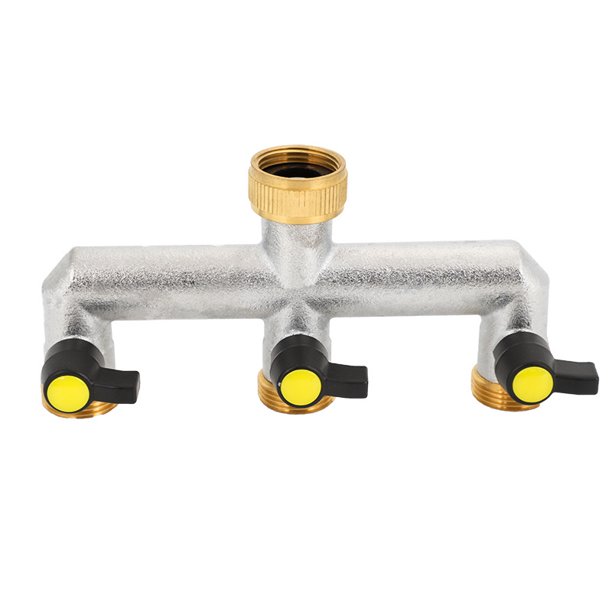 Brass Garden Tap Splitter, 3/4" Tap Splitter Hose Connect Splitter, 3 ...