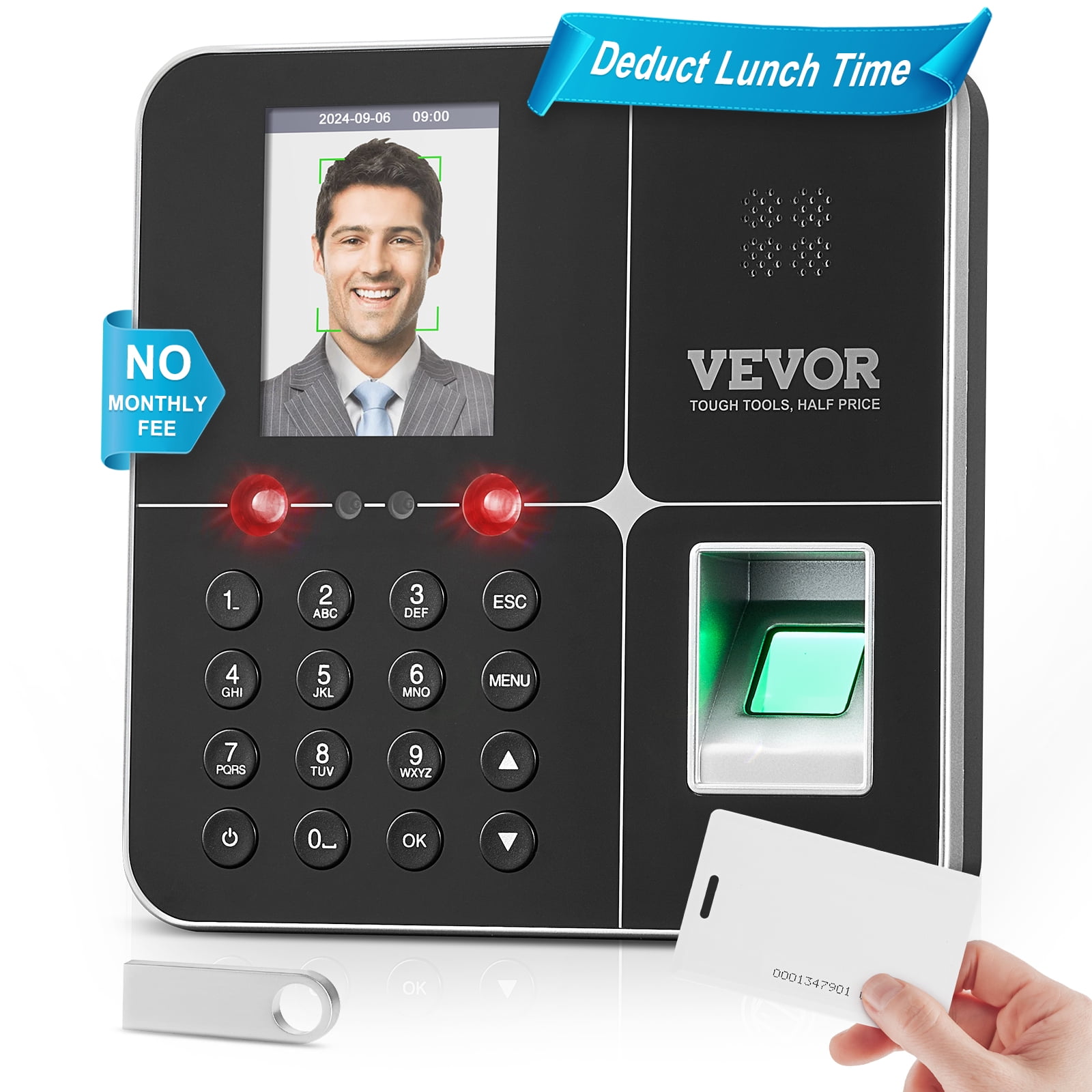 Click here for Vevor Time Clock Biometric Clock 100000 Records Em... prices