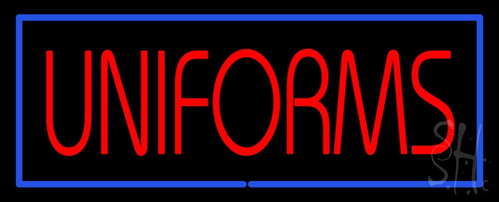 Red Uniforms Blue Border LED Neon Sign 13" Tall x 32" Wide - inches ...