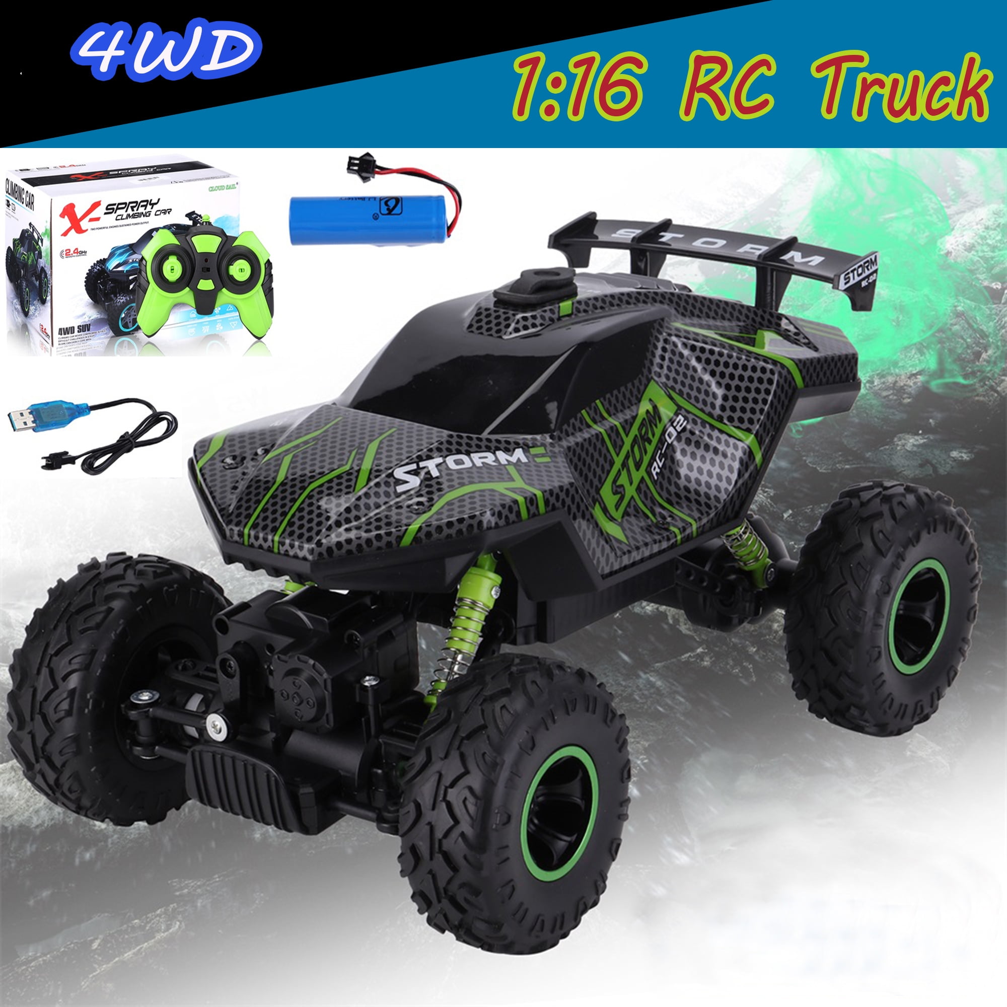 FOCUSSEXY Remote Control Car, 1:16 Scale 2.4Ghz RC Cars 4x4 Off Road ...