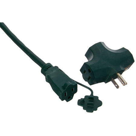 Sun Joe PJEXT25MO-GRN 25' Indoor + Outdoor Multi-Outlet Extension Cord ...