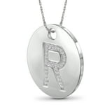 JewelersClub Accent White Diamond Initial Letter Pendant for Women ...