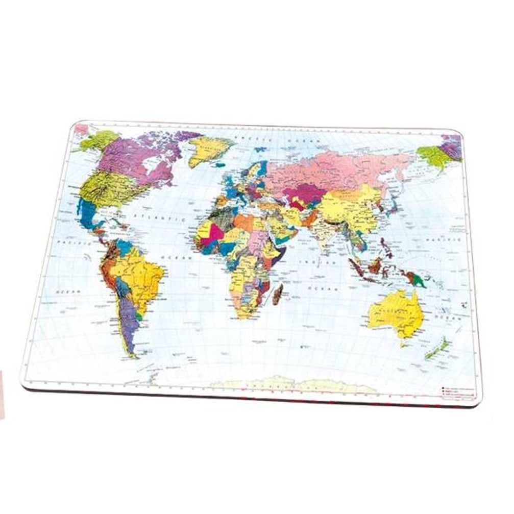 Bright Colorful Map of the World Mousepad with Goldtone Bookmarker, MP ...