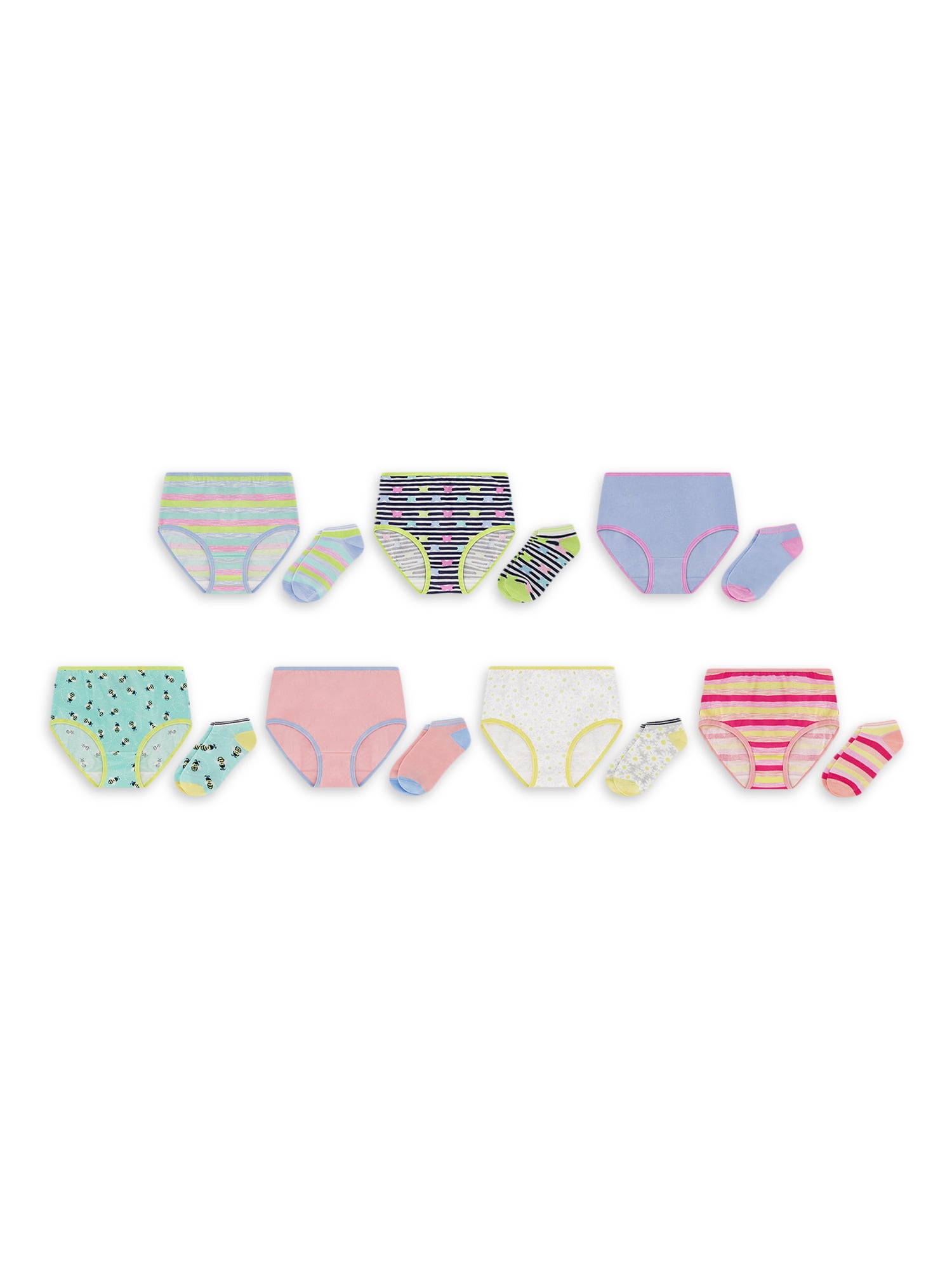 Wonder Nation Girls Socks & Briefs Set, 14-Pack – Walmart Inventory ...
