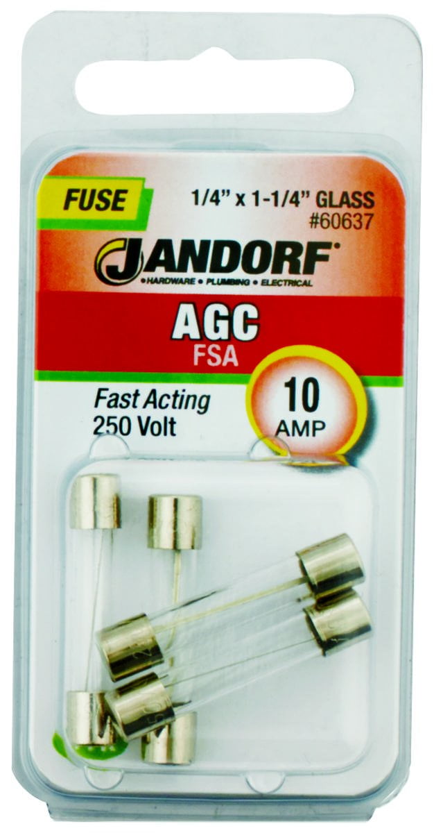 Fusible Jandorf AGC 10A de acción rápida 250V modelo 60637 | Bodega ...