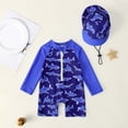 CAIVO Kids Boys Cartoon Shark Printed One-Piece Swimsuit With Matching ...