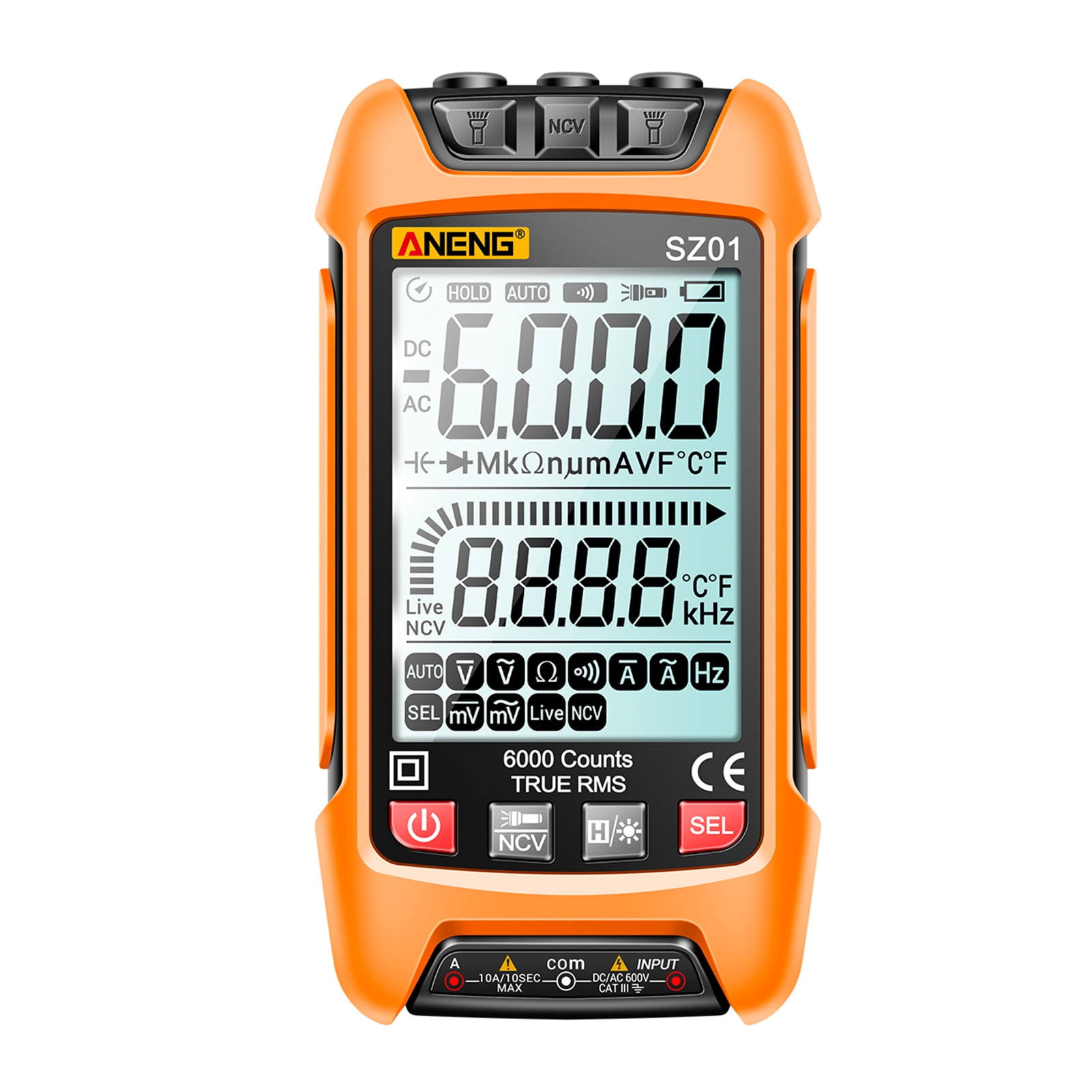 Multímetro digital inteligente ANENG SZ01, 6000 cuentas, rango automático, verdadero | Bodega ...