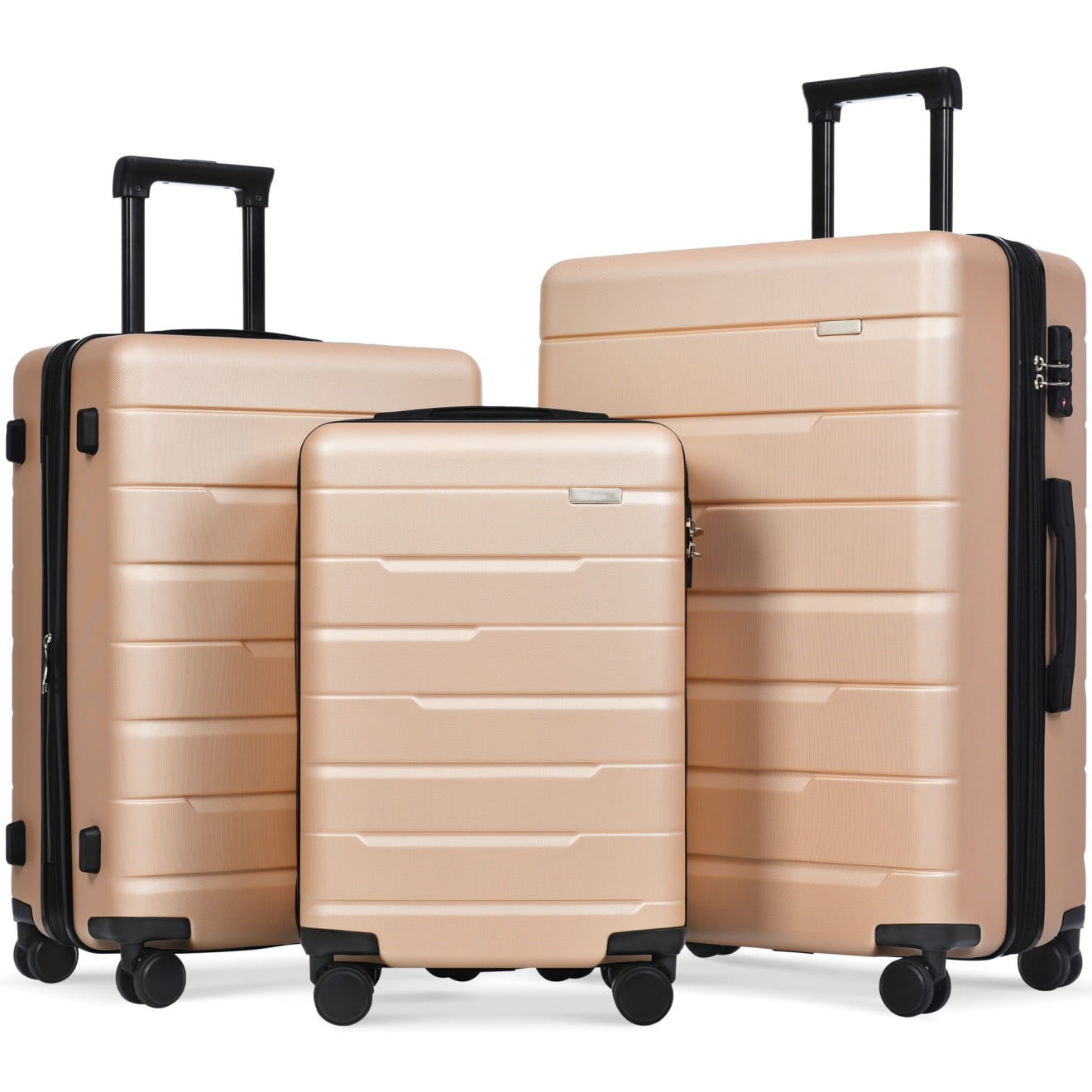 4-Wheel Spinner Cabin Size Travel Suitcase with Side Lock, Hardshell ...