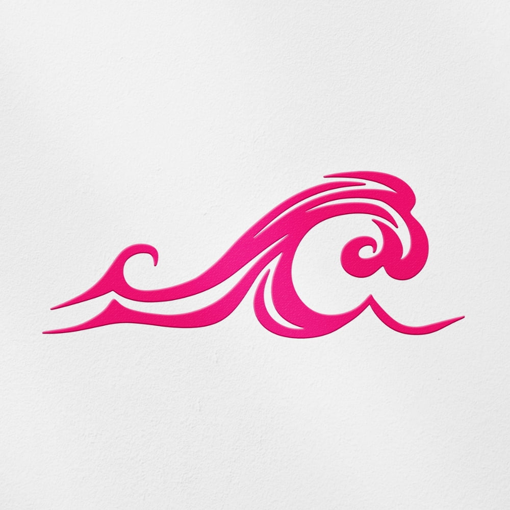 Transparent Decal Stickers Of Wave Silhouette (Pink) Premium Waterproof ...
