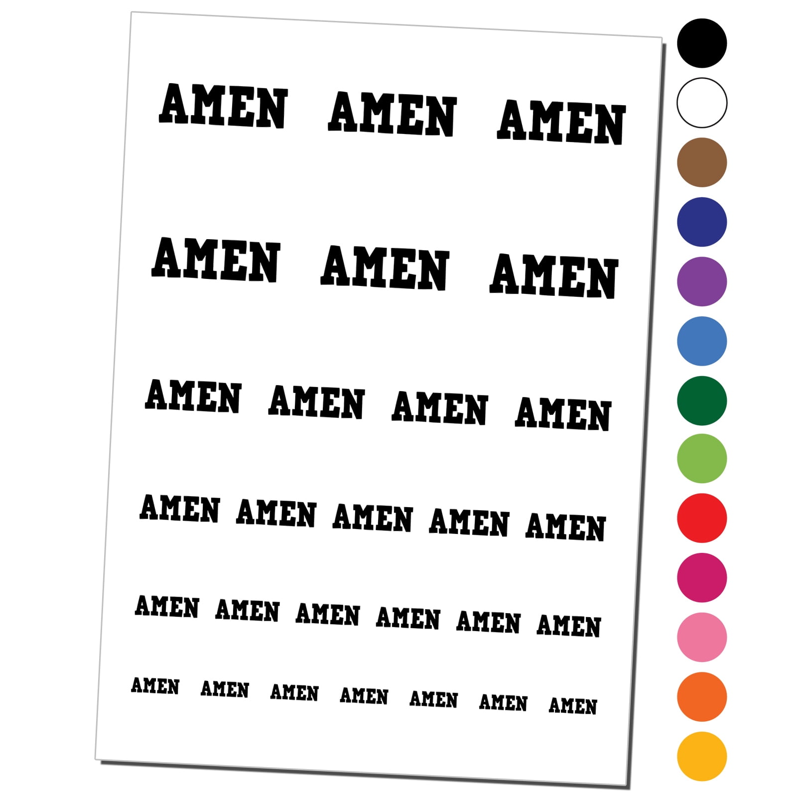 Amen Fun Text Prayer Praying Water Resistant Temporary Tattoo Set Fake ...