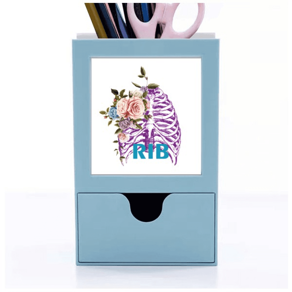 Rib Thoracic Body With Flowers Desk Supplies Organizer Pen Holder Card ...