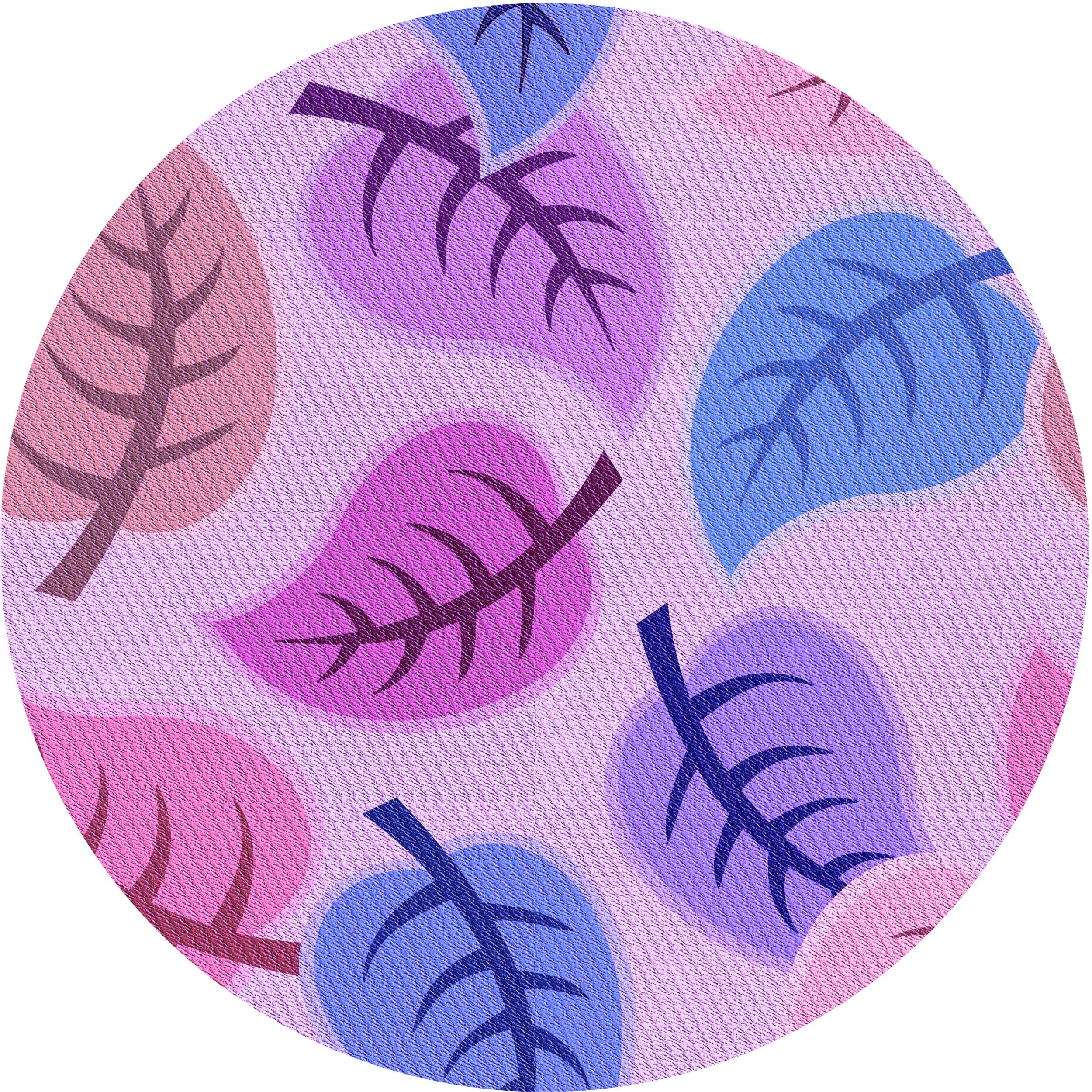 Ahgly Company Machine Washable Indoor Round Transitional Bright Lilac ...