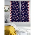 Independence Day Sheer Curtains 2 Panels Set U.S. Flag Blue Red Heart ...