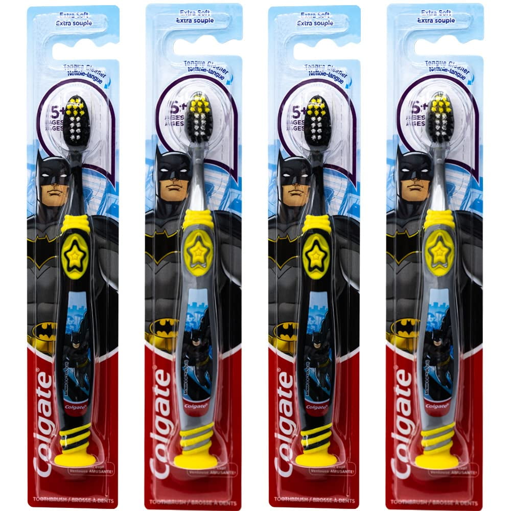 Colgate Batman Toothbrush for Children with Suction Cup, Kids 5+ Years ...