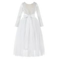 Ekidsbridal A-Line V-Back Lace Formal Flower Girl Dress with Sleeves ...