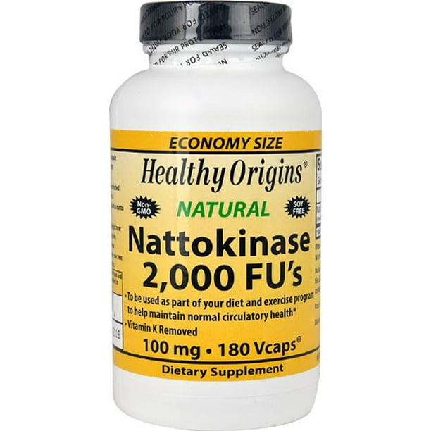 Healthy Origins Nattokinase 2000 FUs 100 mg - 180 Vcaps - Walmart.com ...