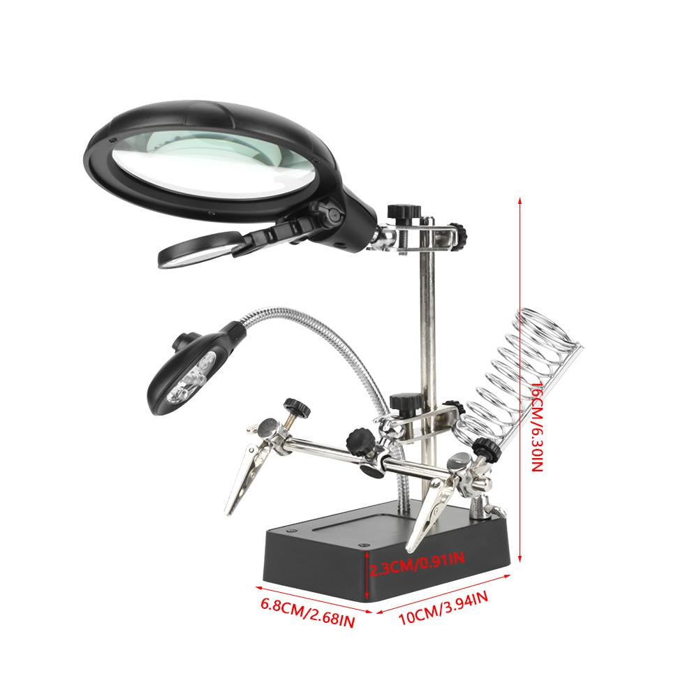 Haofy Magnifying Clamp Stand Helping Hand Magnifier,Helping Hand 2.5X/7 ...