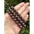 Garnet Gemstone Round Bead Adjustable Bracelet 10mm, Genuine Crystal ...
