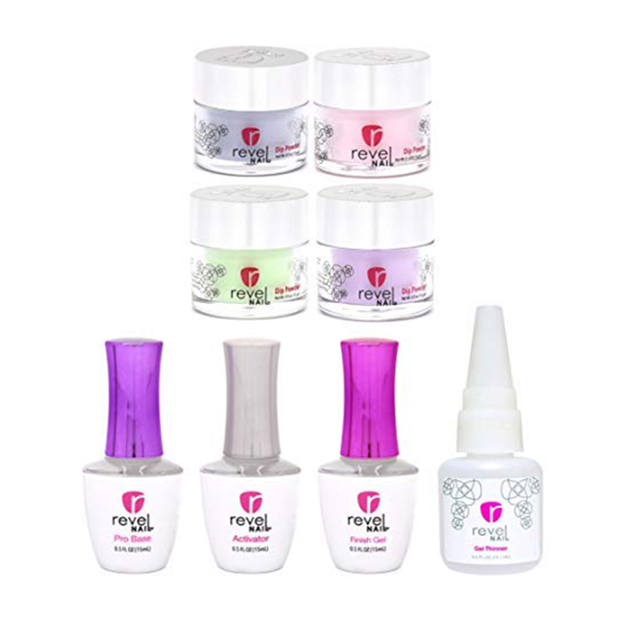 Revel Nail Passion for Pastels Dip Powder Starter Nail Kit with 4 ...