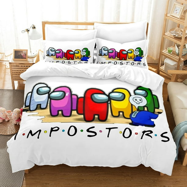 Among Us Bedding Suit, Duvet Cover, Microfiber, 3-piece Set, 3D ...