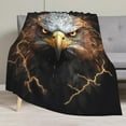 Eagle Gifts Blanket, Cool Black Gold Lightning Eagle Blanket, American ...