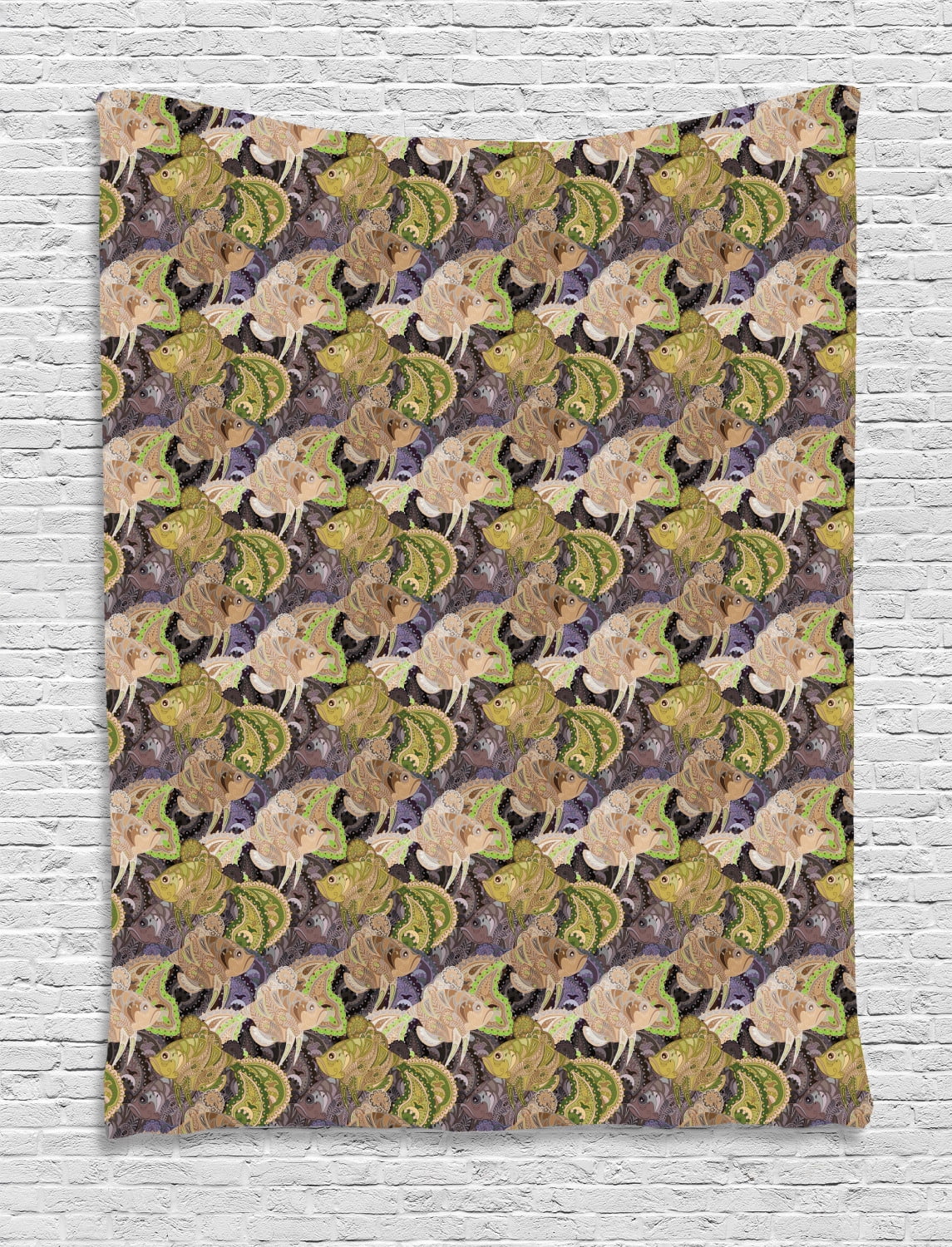 Persian Tapestry, Zentangle Pattern with Oriental Fish Paisley Motifs ...