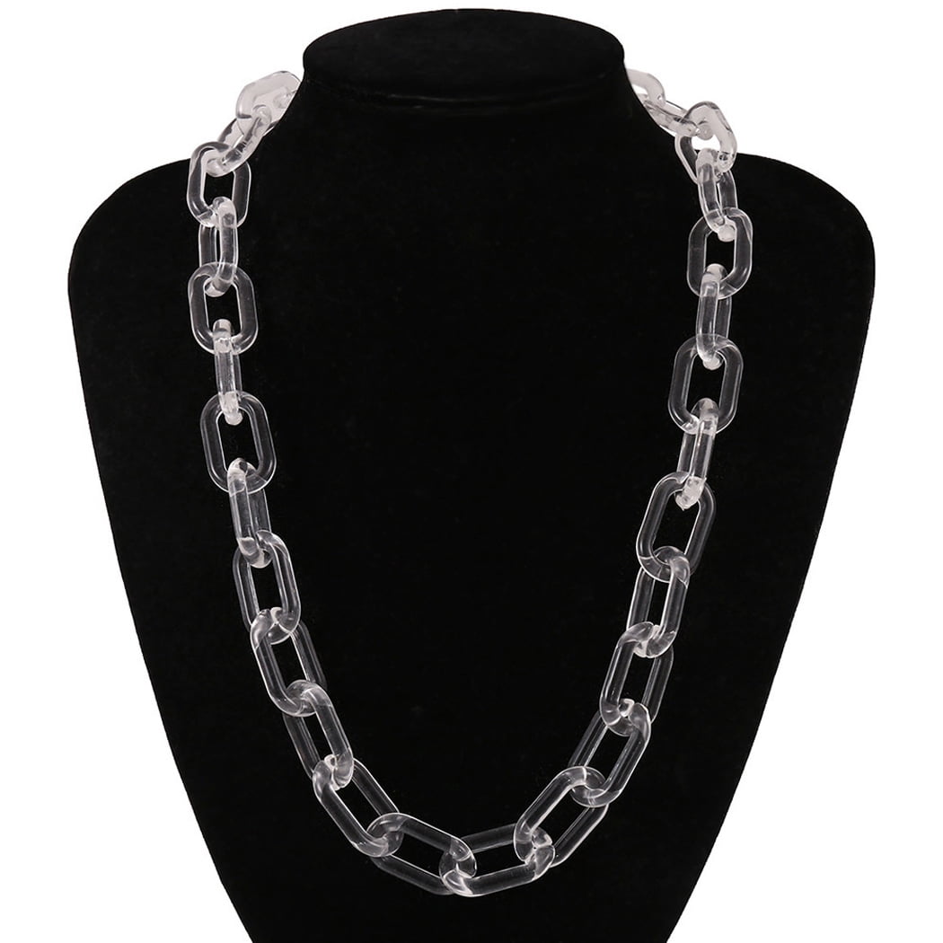 Click here for Bangcool Chain Necklace Acrylic Chunky Decorative... prices