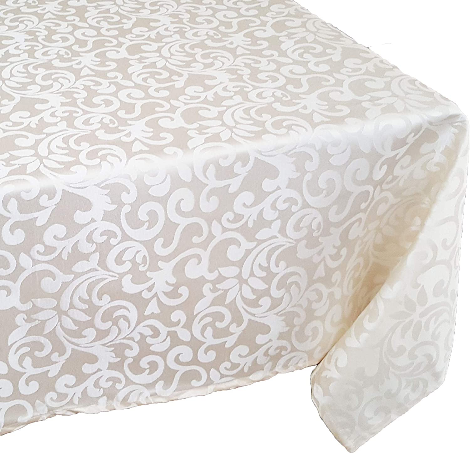 60 X 84 INCH 60"X84" Rectangular Polyester Damask Tablecloth - Thick ...