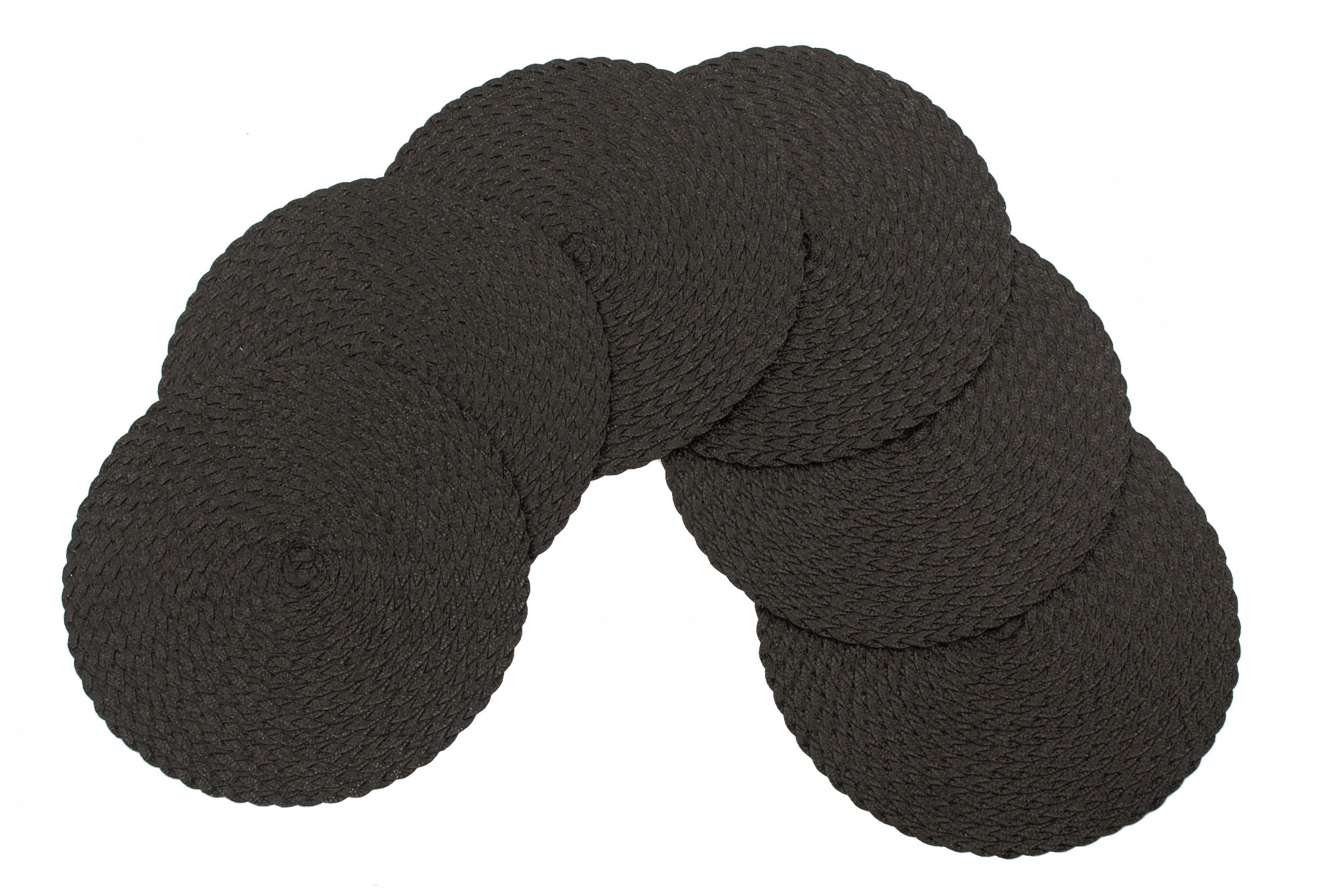 Daisy Woven Braided Table Placemats 15 Inches Round Set of 6 Non-Slip ...