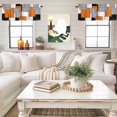 Abstract Art Valances for Windows, Orange Black Gray Splice Rod Pocket ...