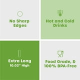 Comfy Package 10” Straight Long Disposable Straws, Assorted 500-Pack ...