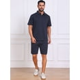 DARING DIVA Men's 2 Pieces Jacquard Polo Shirt & Drawstring Shorts ...