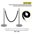 Crowd Control Stanchions 2-Pack, Black Velvet Rope Kit - Silver ...