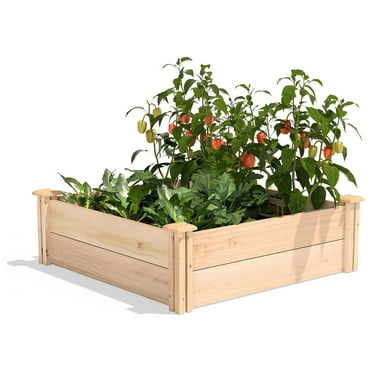 Infinite Cedar RB4x8x16.5 Deep Root Cedar Raised Garden Bed, 4 ft. x 8 ...