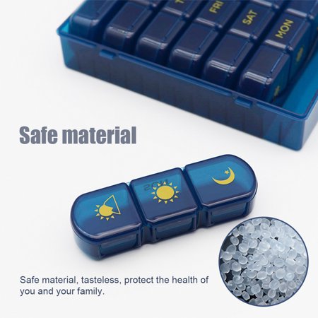 7 Day Portable Pill Box with Carry Case 3 Times a Day Tablets ...