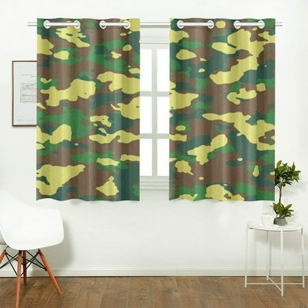 RYLABLUE Military Camo Camouflage Pattern Print Window Treatment Panel ...