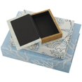 DecMode Faux Book Light Blue Canvas Decorative Box with Varying ...