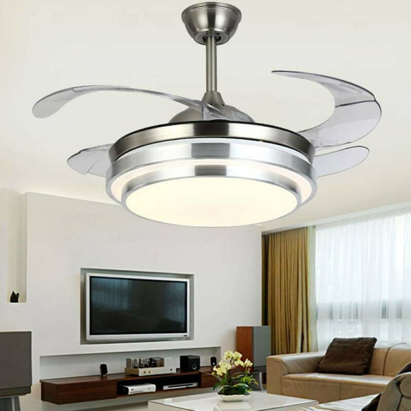 Urbanest Lighting Groups 42" Invisible Ceiling Fans with Light & Remote ...