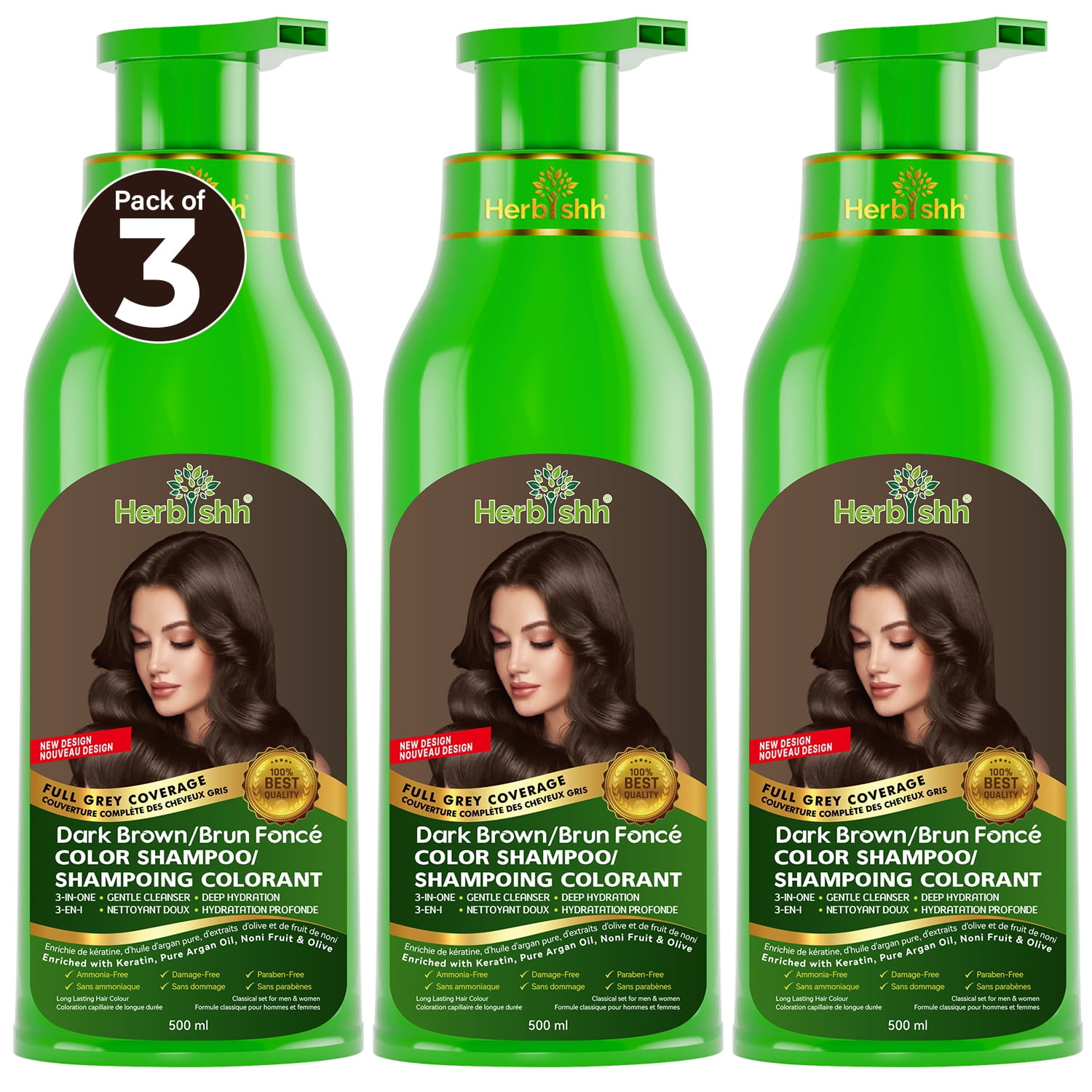 Click here for (3 Pack) Herbishh Dark Brown Color Shampoo For Gra... prices